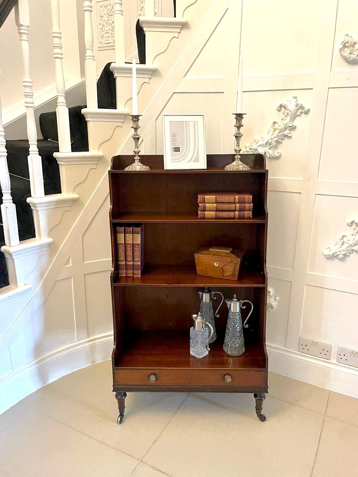 Antique George III Quality Mahogany Waterfall Open Bookcase For Sale at ...