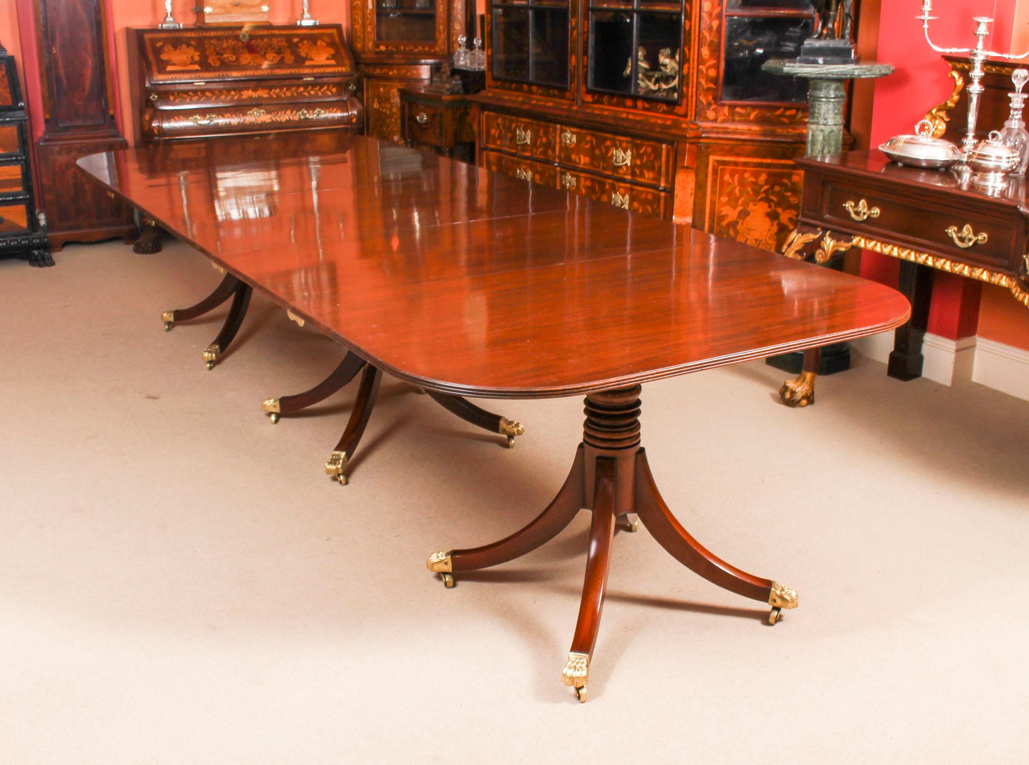 Antique George III Regency Dining Table 19th C with 10 Dining Armchairs ...