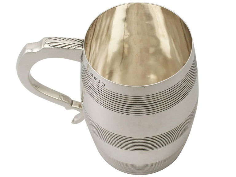 Antique George III Sterling Silver 'Barrel' Quart Mug at 1stDibs