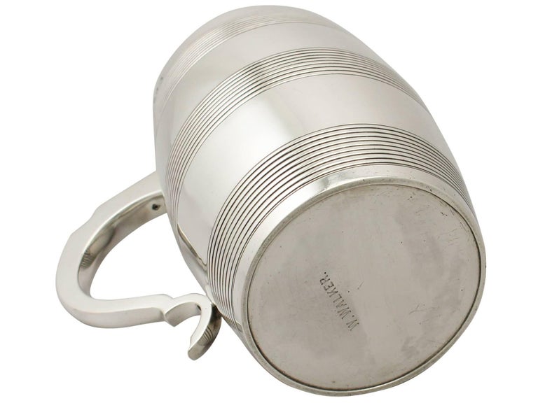 Antique George III Sterling Silver 'Barrel' Quart Mug at 1stDibs