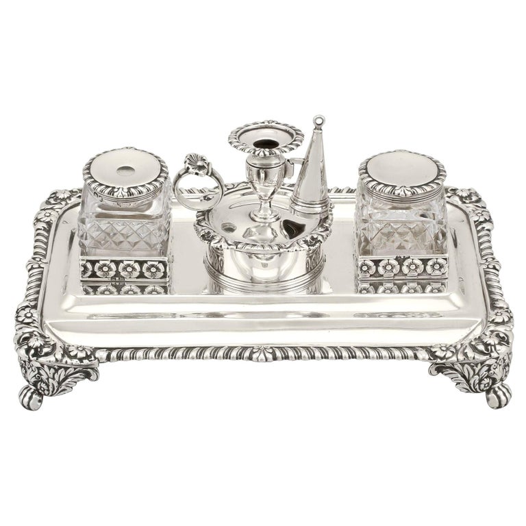 Antique George III Sterling Silver Inkstand at 1stDibs