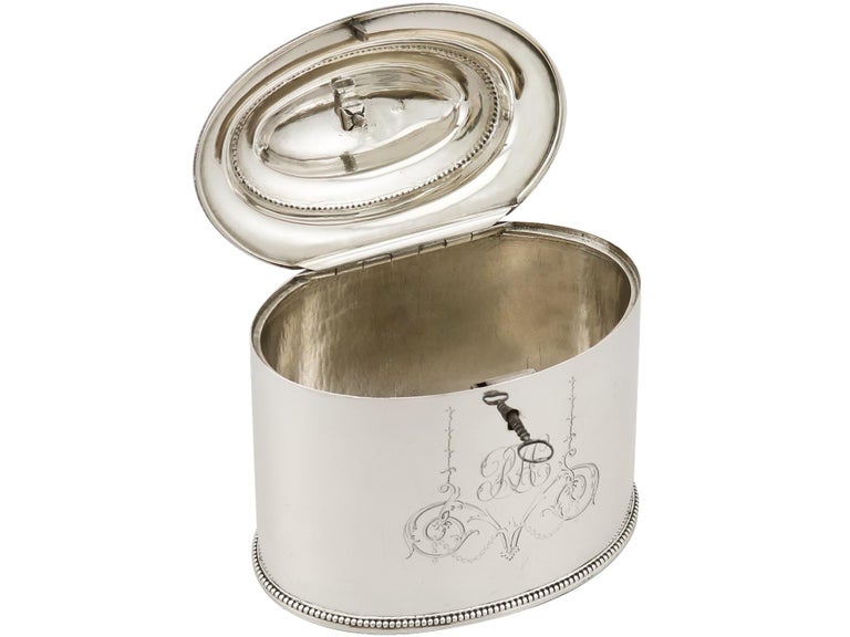 Antique George III Sterling Silver Locking Tea Caddy by Hester Bateman ...