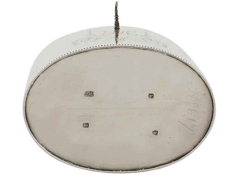 Antique George III Sterling Silver Locking Tea Caddy by Hester Bateman ...