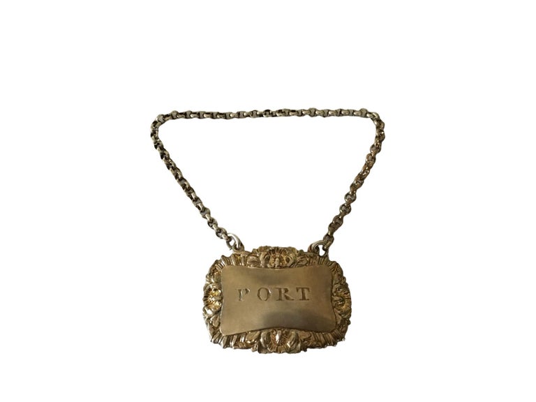 Antique George III Sterling Silver Port Label by Rebecca Emes, London ...
