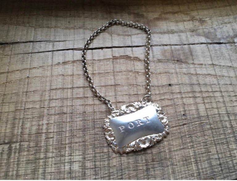 Antique George III Sterling Silver Port Label by Rebecca Emes, London ...