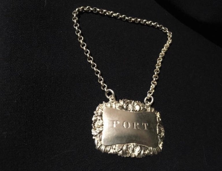 Antique George III Sterling Silver Port Label by Rebecca Emes, London ...