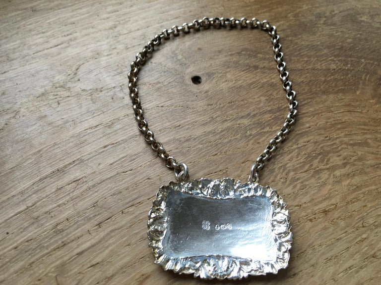 Antique George III Sterling Silver Port Label by Rebecca Emes, London ...
