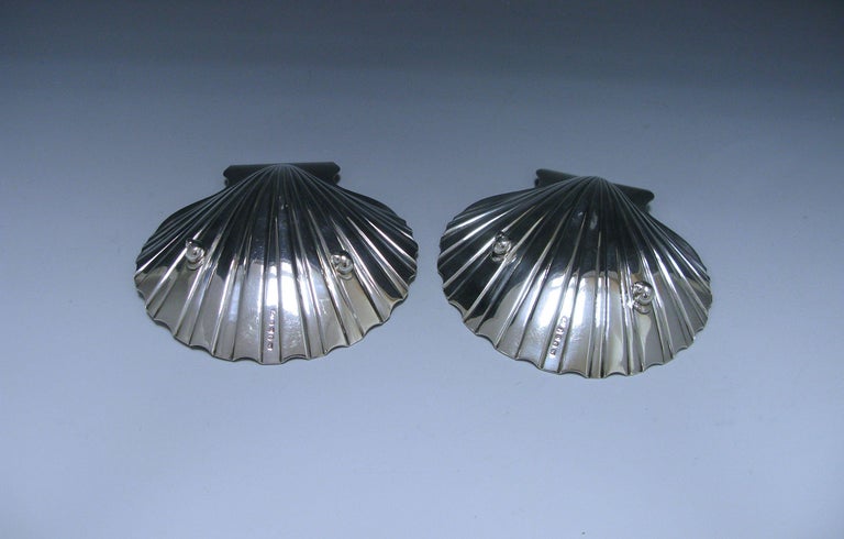 Antique George III Sterling Silver Shell Butter Dishes For Sale at 1stDibs