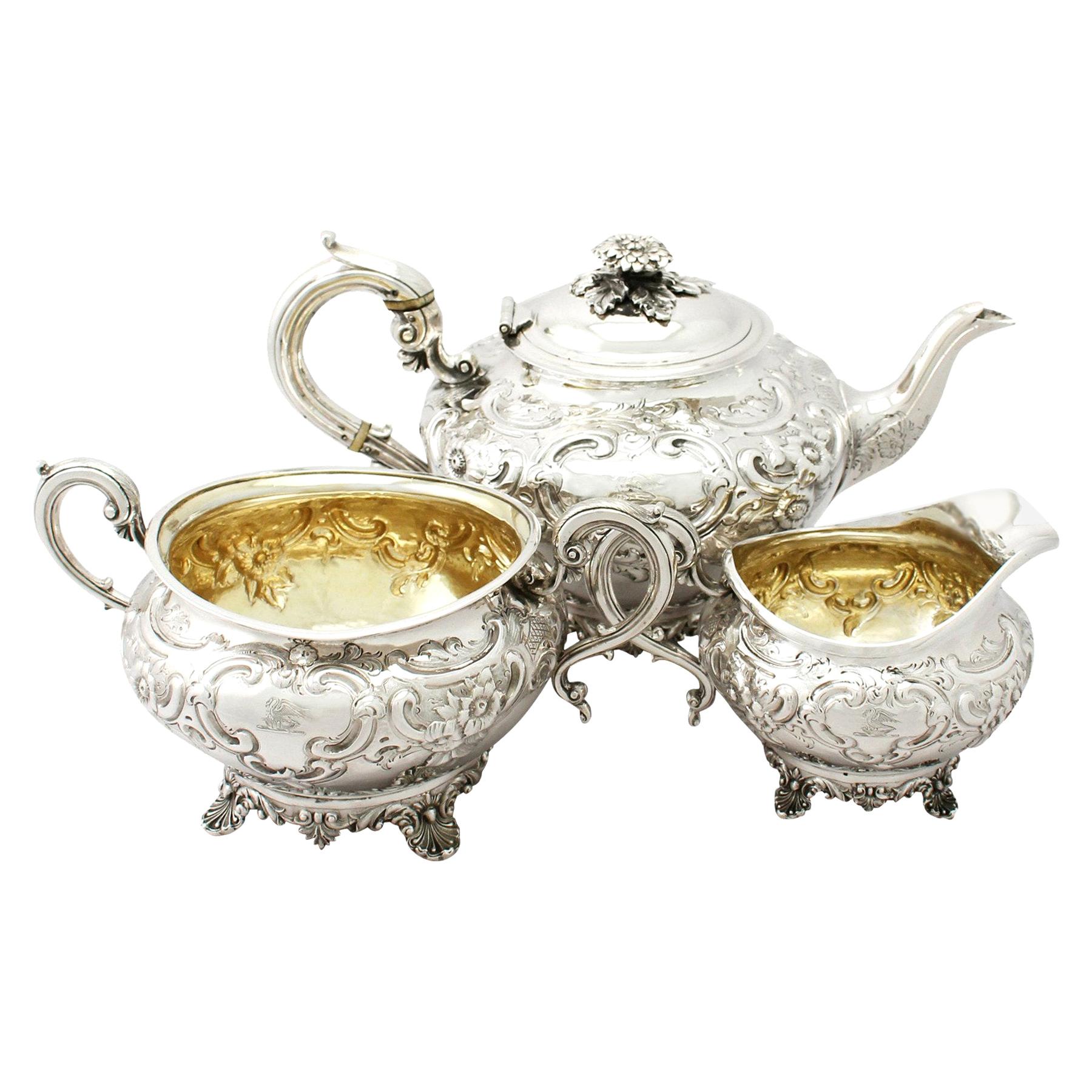 Sterling Silver Three-Piece Bachelor Tea Service, Antique George V at ...