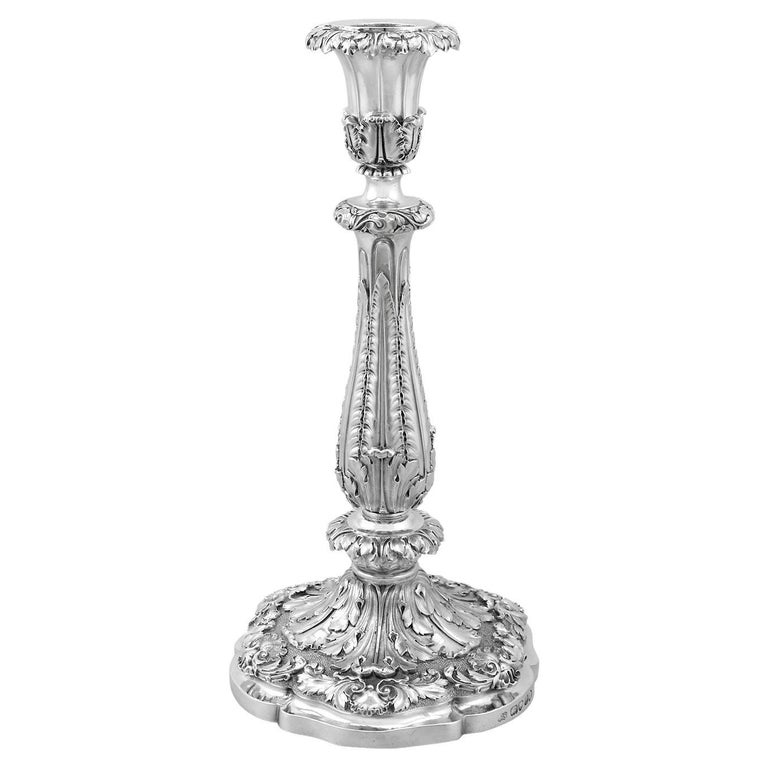 Antique George IV Sterling Silver Candlestick by Paul Storr '1822' at ...