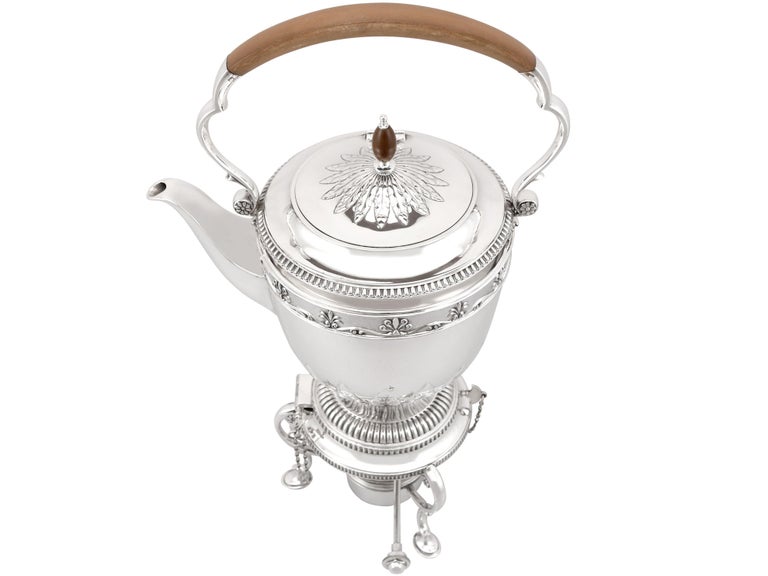 Antique 1930s Sterling Silver Spirit Kettle For Sale at 1stDibs