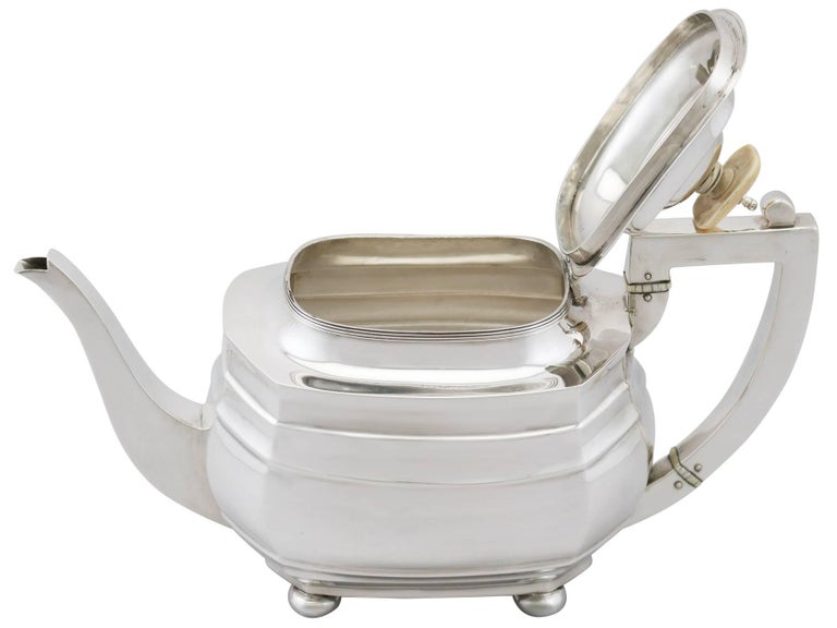 20th Century Antique George V English Sterling Silver Teapot at 1stDibs