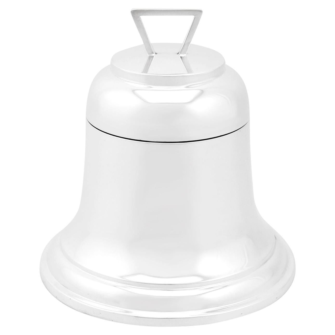 Antique English Sterling Silver Birmingham Bell Shaped Inkwell at 1stDibs