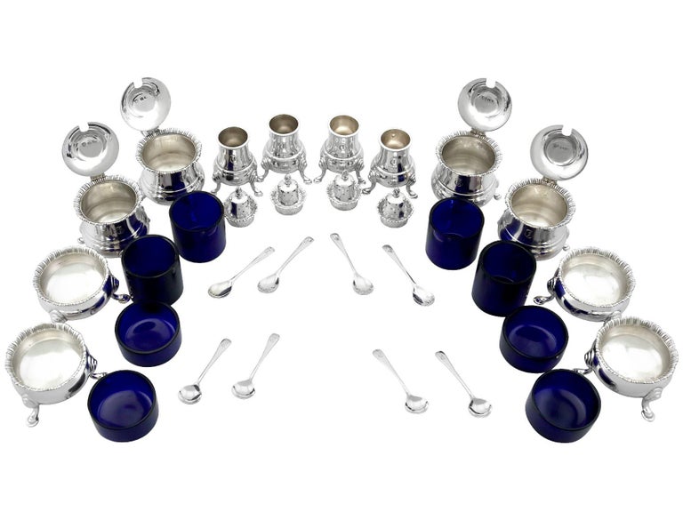 Antique Sterling Silver Condiment Set For Sale at 1stDibs