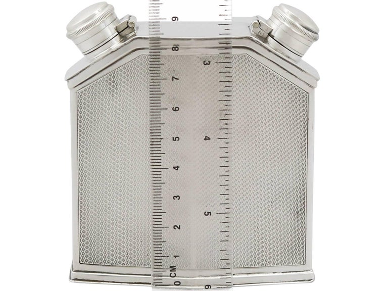 Antique George V Sterling Silver Double Hip Flask at 1stDibs