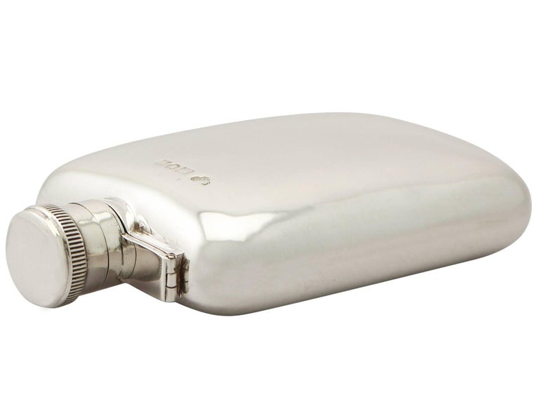 Antique George V Sterling Silver Hip Flask at 1stDibs