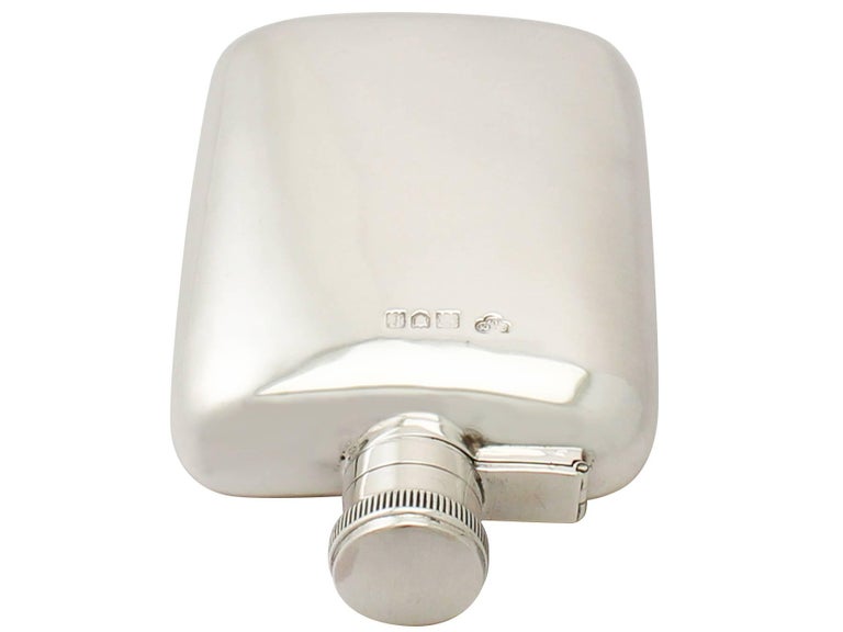 Antique George V Sterling Silver Hip Flask at 1stDibs