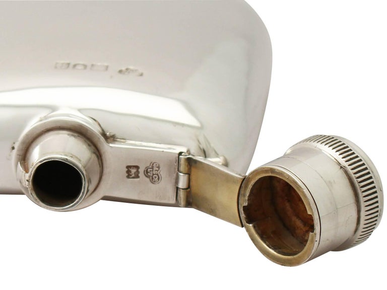 Antique George V Sterling Silver Hip Flask at 1stDibs