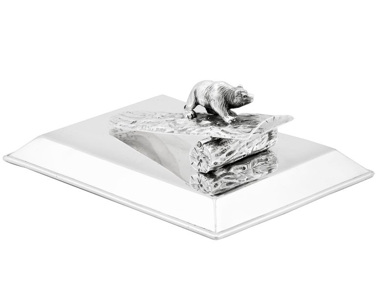 Antique George V Sterling Silver Paperweight / Letter Clip For Sale at ...