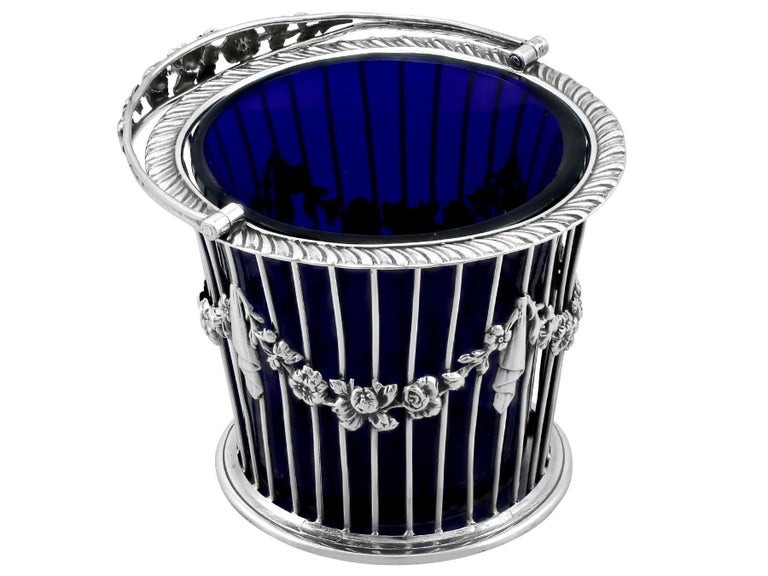Alfred Marston Antique Sterling Silver Sugar Basket For Sale at 1stDibs