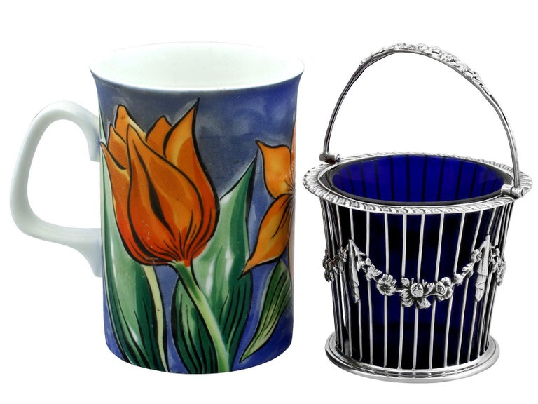 Alfred Marston Antique Sterling Silver Sugar Basket For Sale at 1stDibs