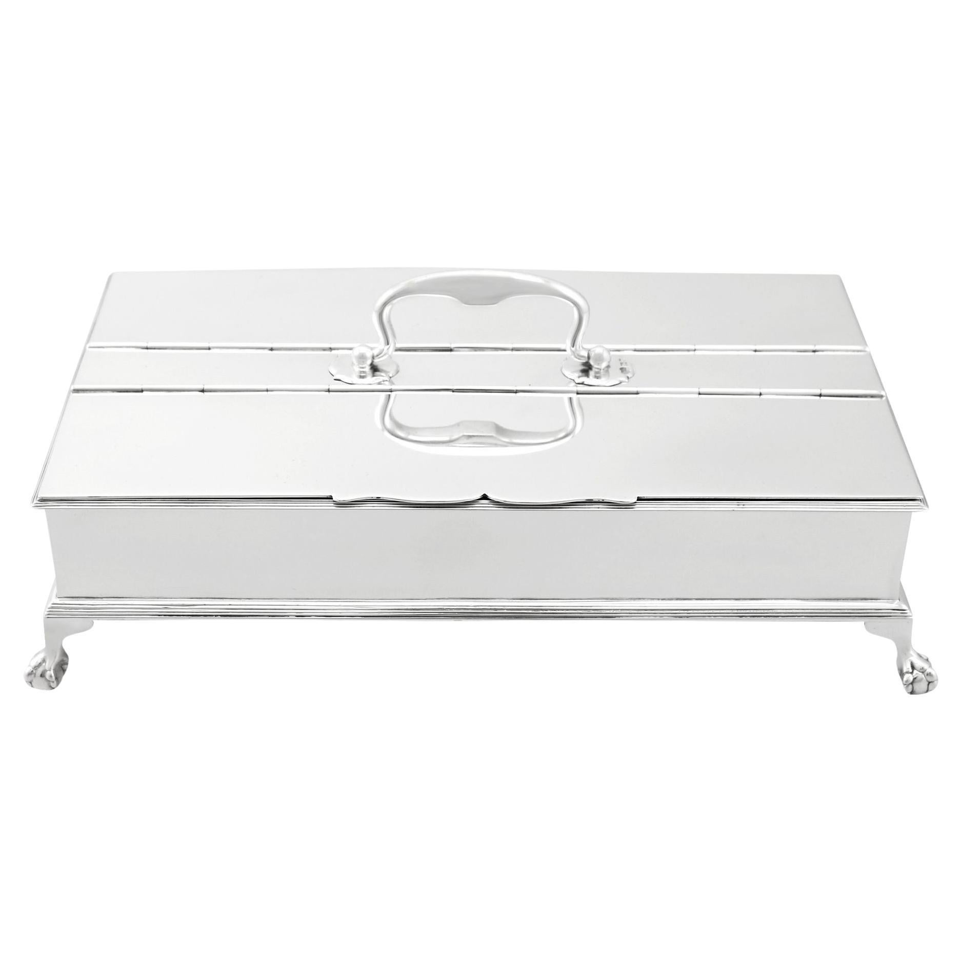 Antique Georgian Sterling Silver Crystal Desk Inkstand Joseph Craddock ...