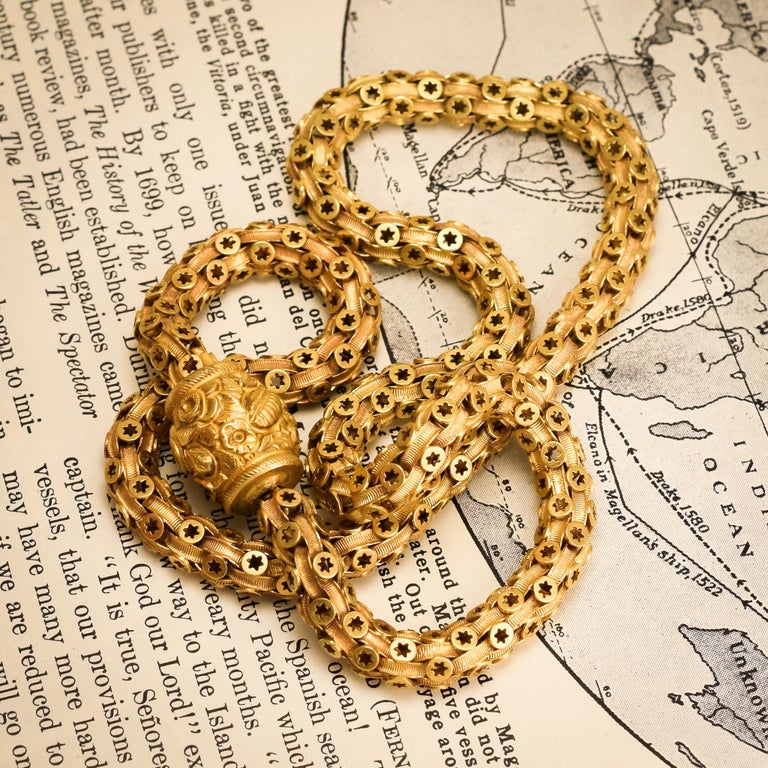 Antique Georgian 15 Karat Gold Star-Link Chain Necklace at 1stDibs