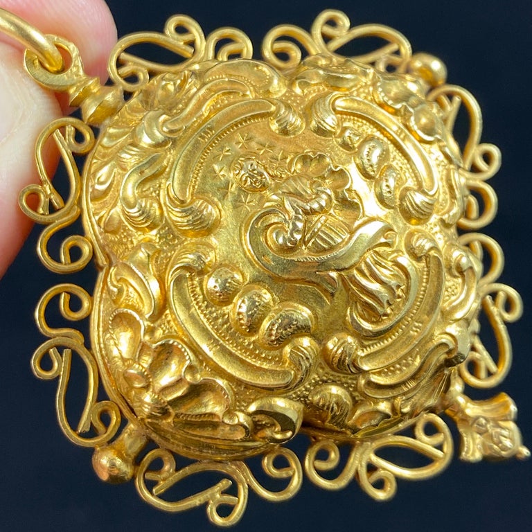 Antique Georgian 18th Century Religious Reliquary Locket Yellow Gold ...