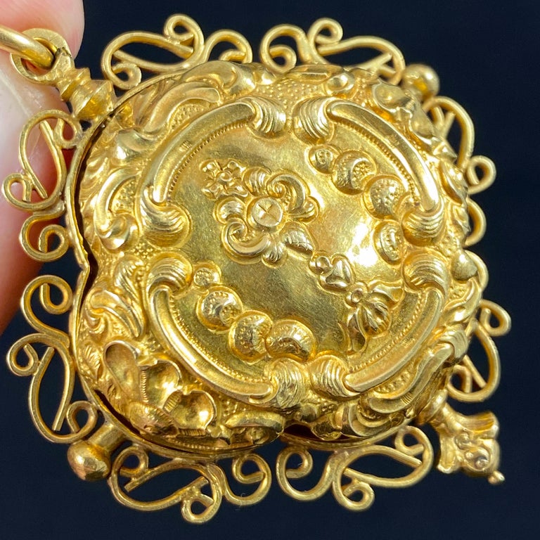Antique Georgian 18th Century Religious Reliquary Locket Yellow Gold ...