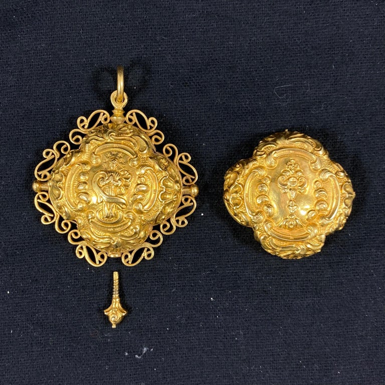 Antique Georgian 18th Century Religious Reliquary Locket Yellow Gold ...