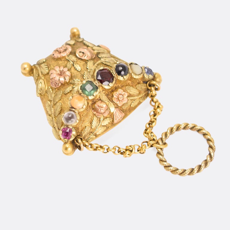 Antique Georgian Acrostic Souvenir Purse Locket Pendant at 1stDibs