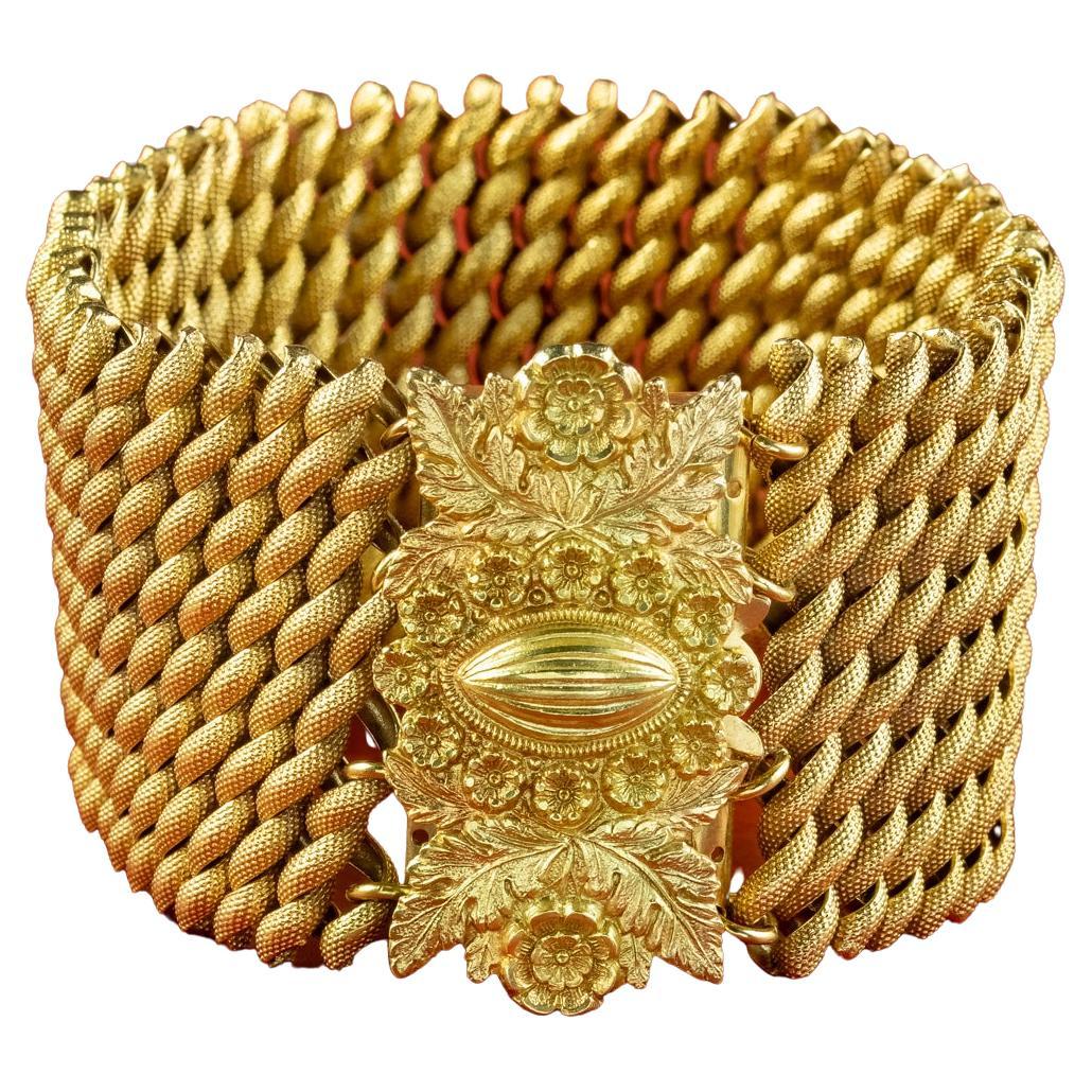 Beautiful Antique Filigree Gold Bracelet at 1stDibs