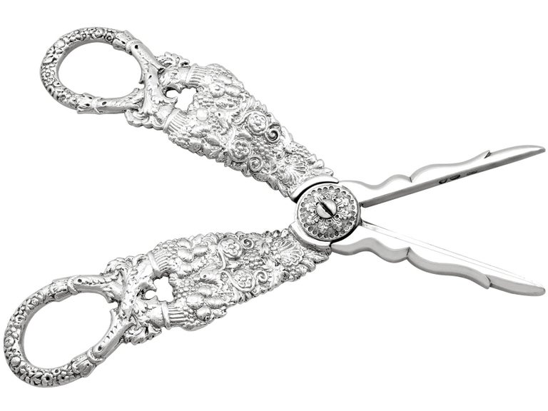 Antique Georgian English Composite Sterling Silver Grape Scissors For ...