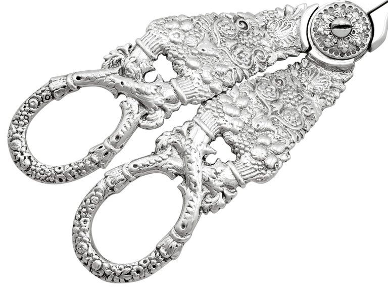 Antique Georgian English Composite Sterling Silver Grape Scissors For ...
