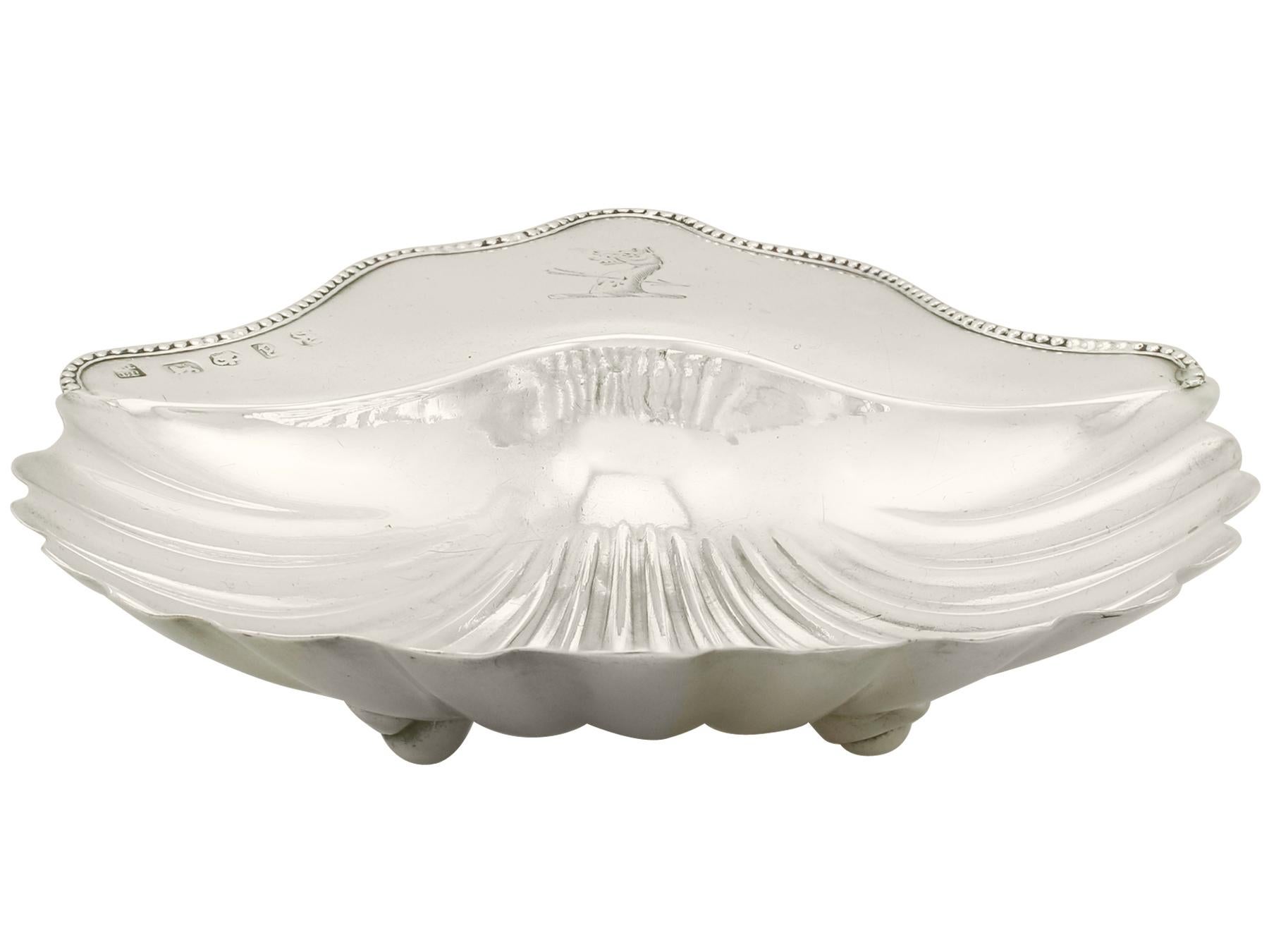 Antique Georgian English Sterling Silver Shell Butter Dish at 1stDibs