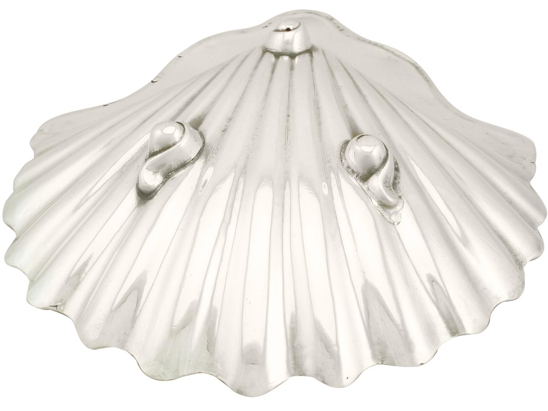 Antique Georgian English Sterling Silver Shell Butter Dish at 1stDibs