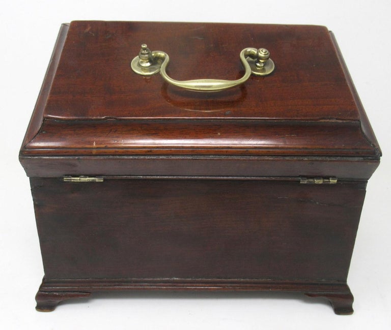 Antique Georgian Flame Mahogany English Double Tea Caddy Box Late 18th ...