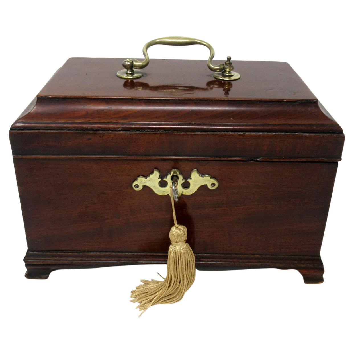 Late 18th Century Mahogany Georgian Tea Caddy For Sale at 1stDibs