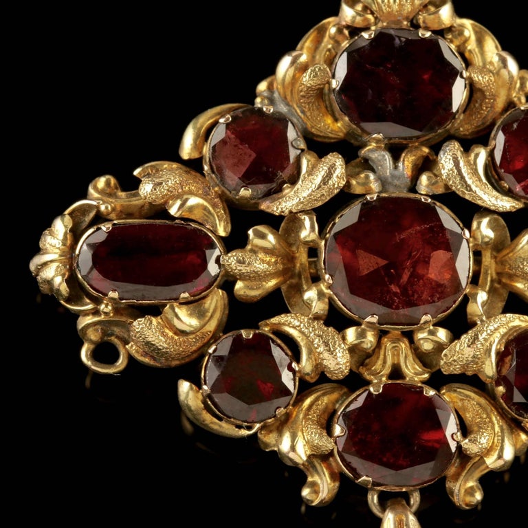 Antique Georgian Garnet Brooch 18 Carat Gold, circa 1800 at 1stDibs ...