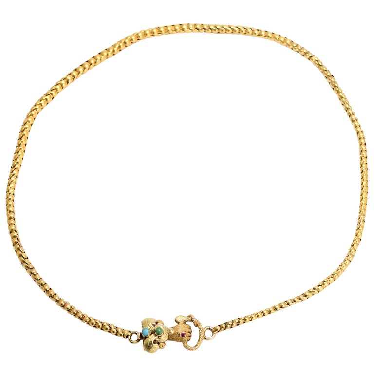 Antique Georgian Hand and Snake Chain Necklace at 1stDibs