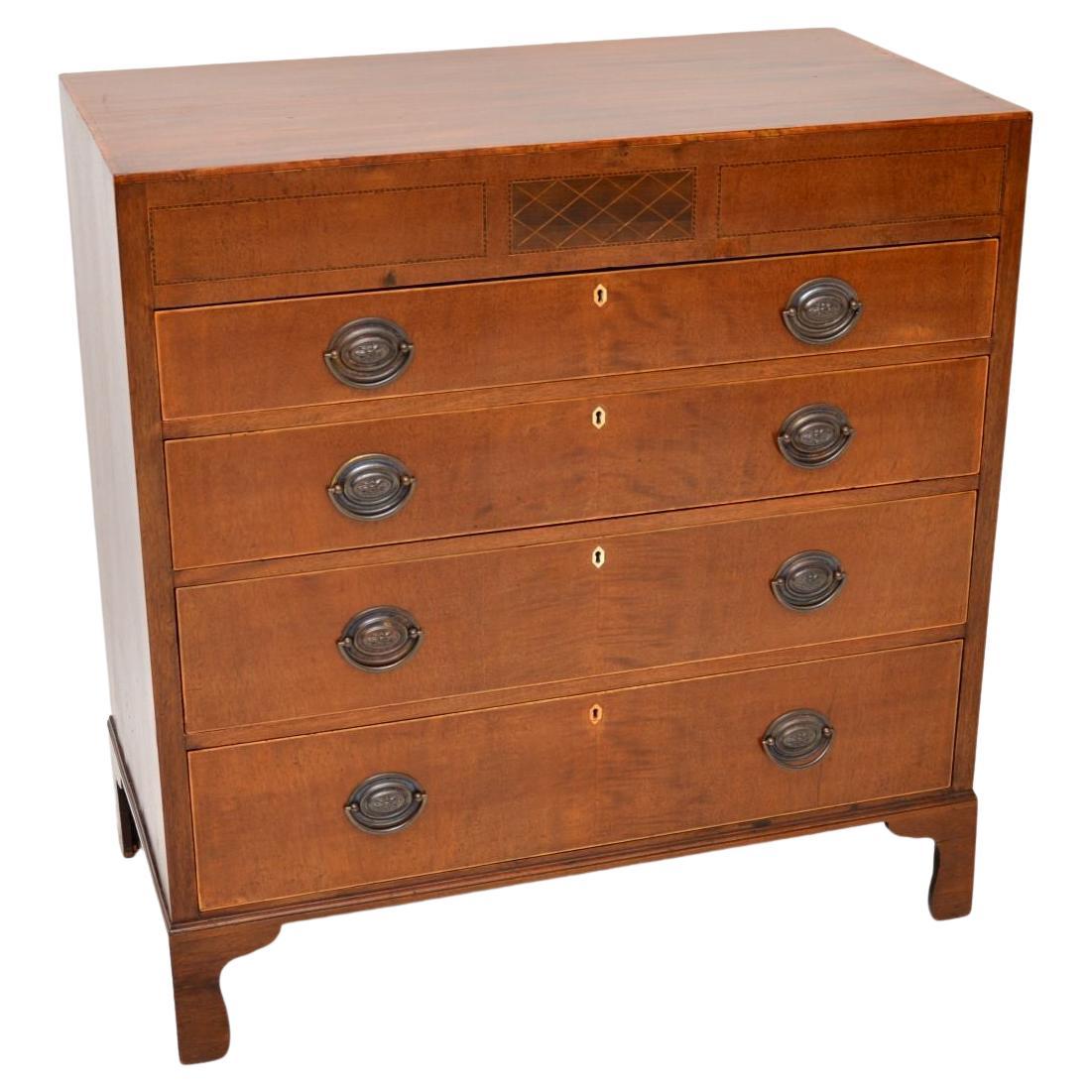Antique Georgian Inlaid Chest of Drawers For Sale at 1stDibs