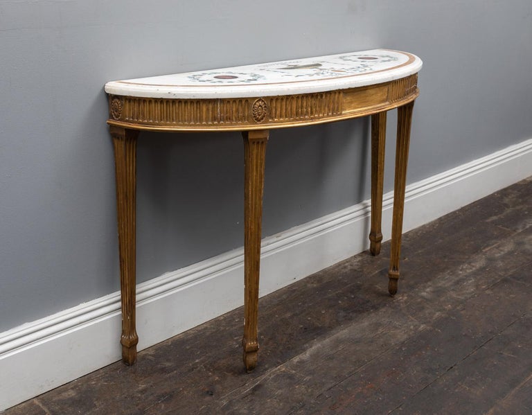 Antique Georgian Inlaid Gilt-Wood Table in the Manner of Pietro Bossi ...