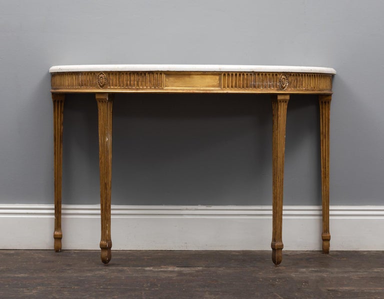 Antique Georgian Inlaid Gilt-Wood Table in the Manner of Pietro Bossi ...