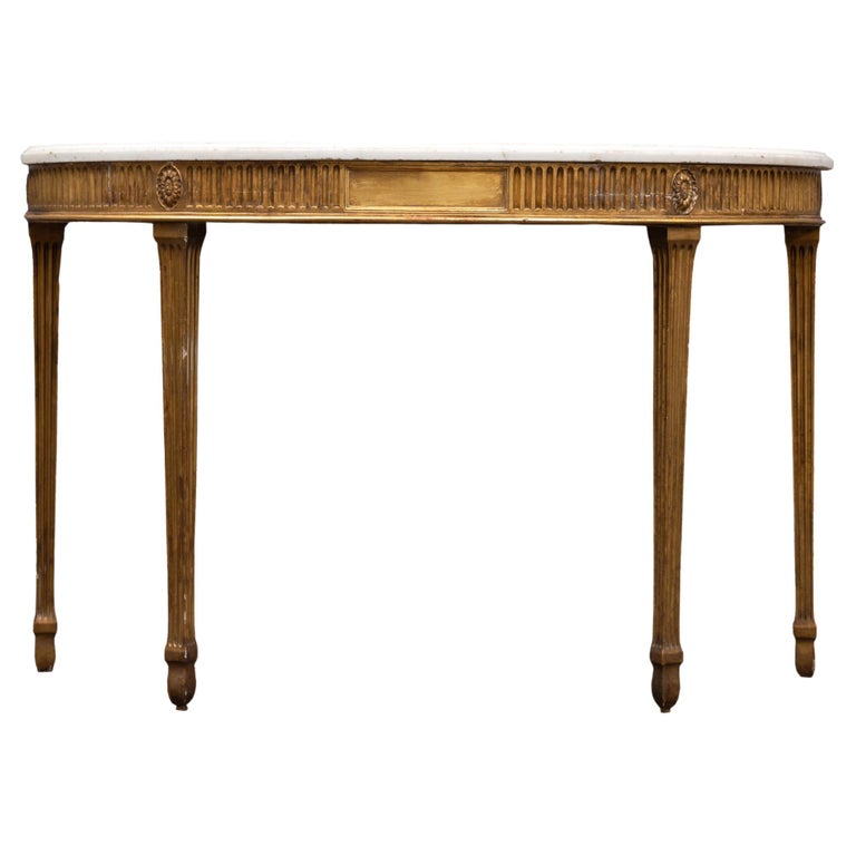 Antique Georgian Inlaid Gilt-Wood Table in the Manner of Pietro Bossi ...