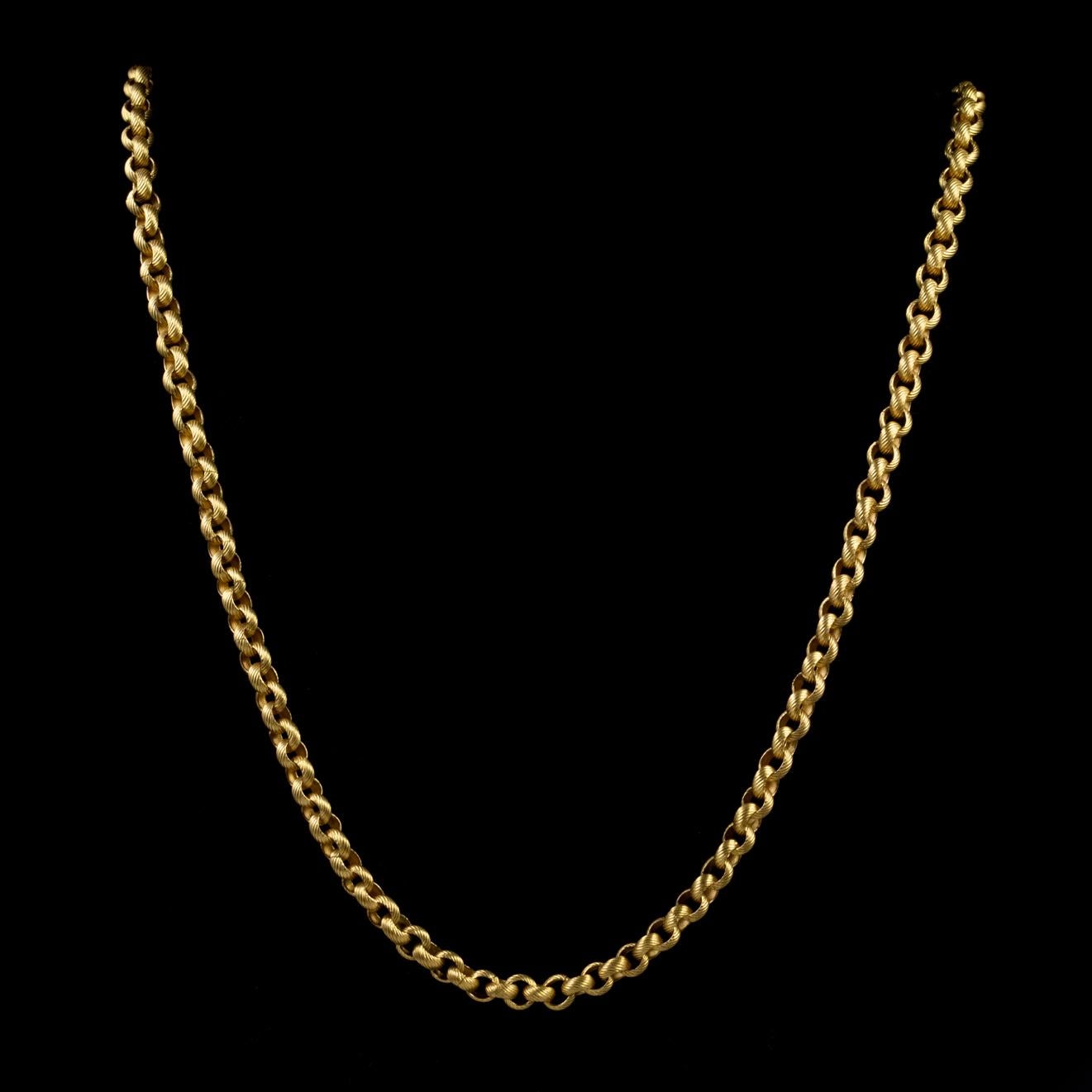 Antique Georgian Long Guard Chain 18 Carat Gold on Silver, circa 1800 ...