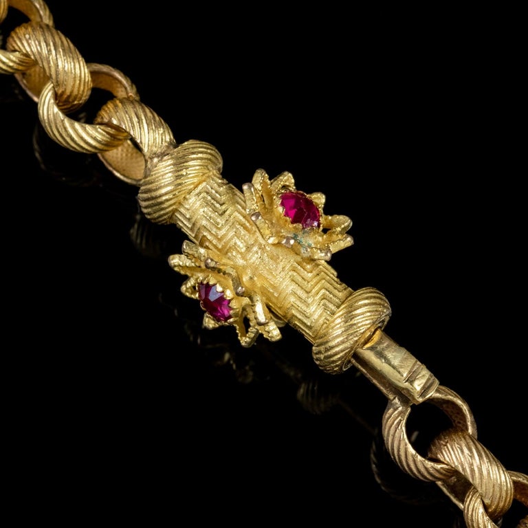Antique Georgian Long Guard Chain 18 Carat Gold on Silver, circa 1800 ...