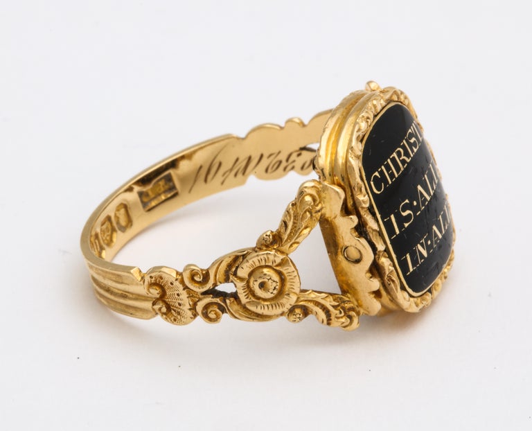 Antique Georgian Memorial Swivel Ring Glorifying Christ London 1831 at ...