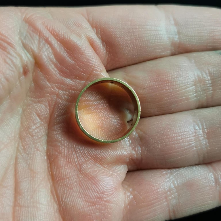 Antique Georgian Mourning Band Ring, 22k Gold, Enamel, 18th Century For ...