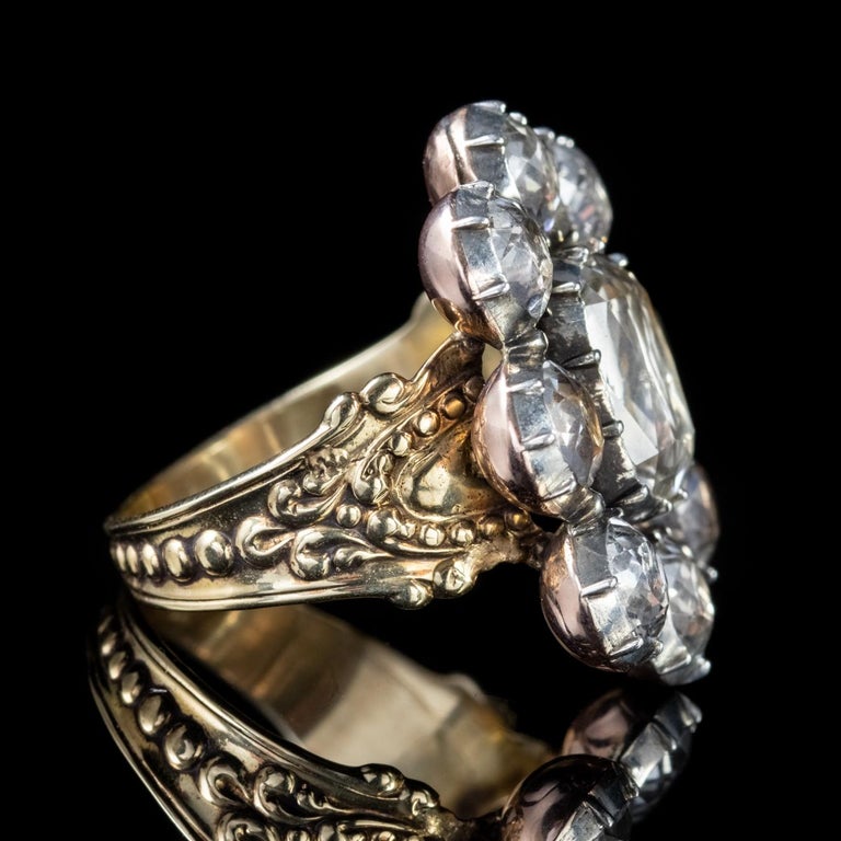 Antique Georgian Paste Cluster Ring 18ct Gold Circa 1800 For Sale at ...