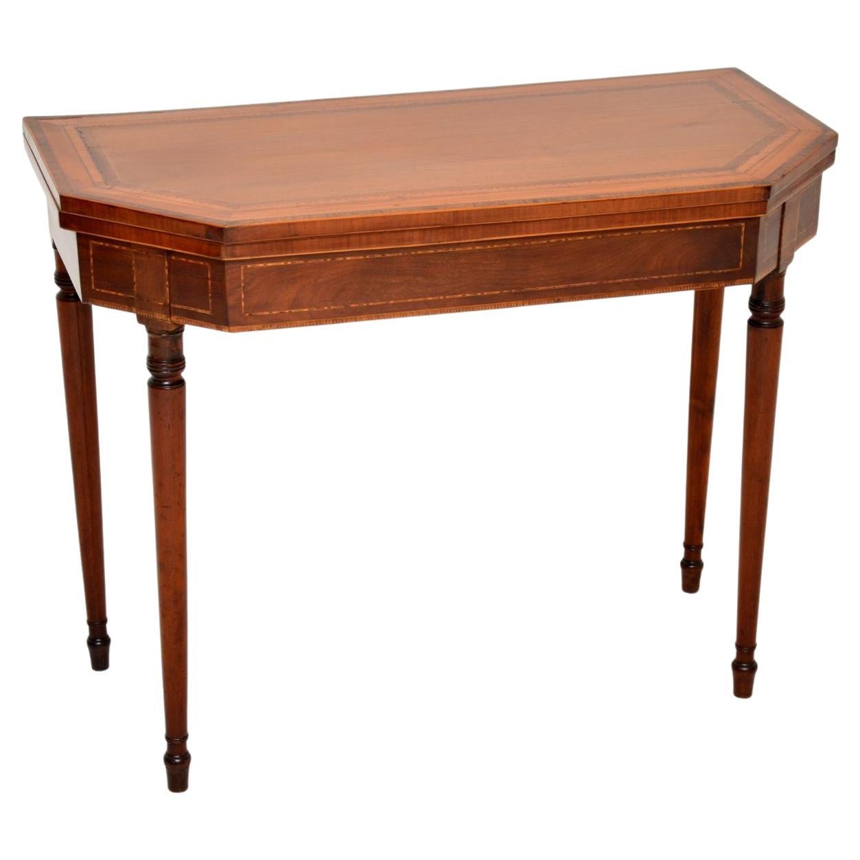 Antique Victorian Burr Walnut Card Table at 1stDibs